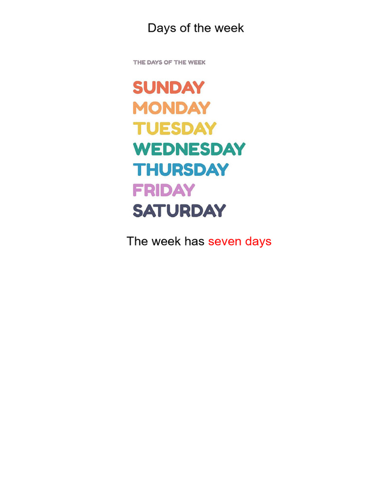The Week Has Seven Days Fernanda | PDF