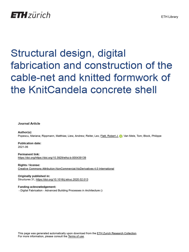 KnitCandela: Innovative Concrete Shell Design | PDF | Knitting | Concrete