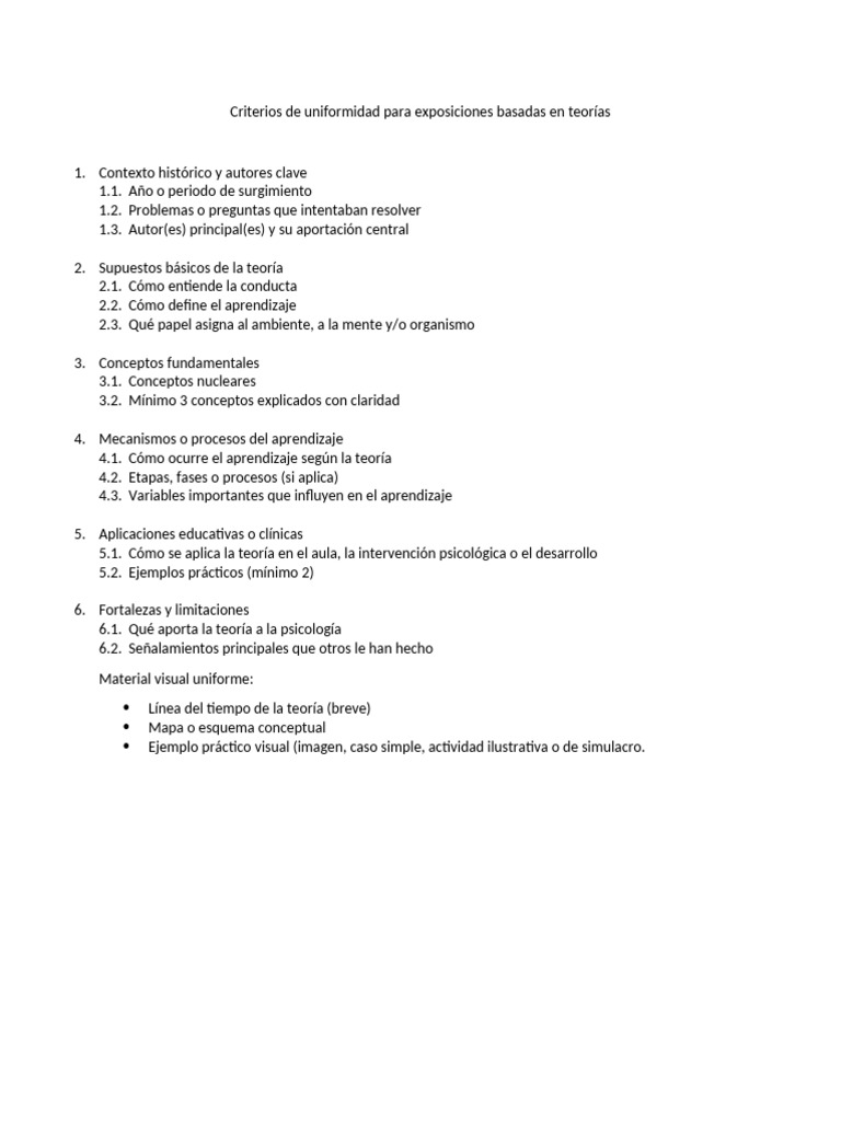 Criterios de Uniformidad para Exposiciones Basadas en Teorías | PDF ...