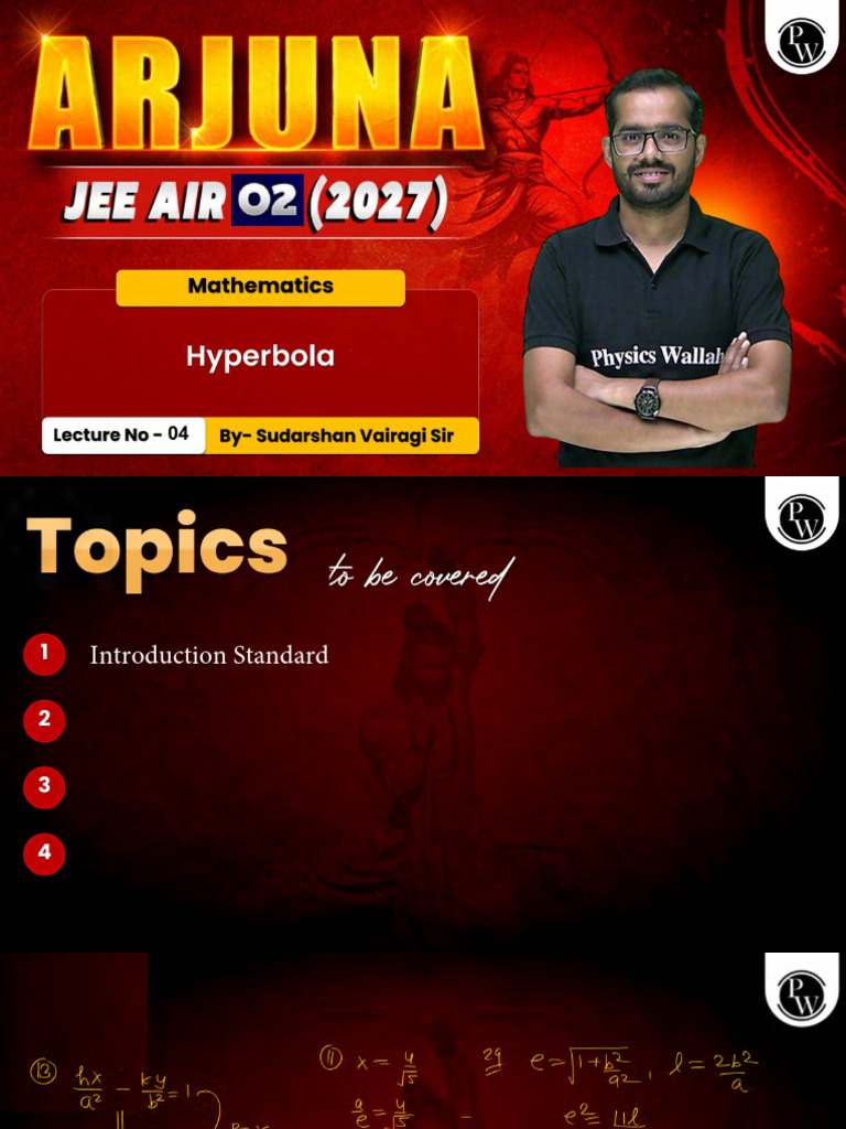 Hyperbola 04 Class Notes Arjuna JEE AIR O2 (2027) | PDF