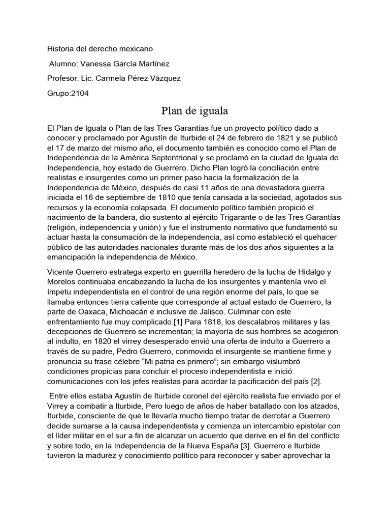Plan de Iguala | PDF | México | Nación