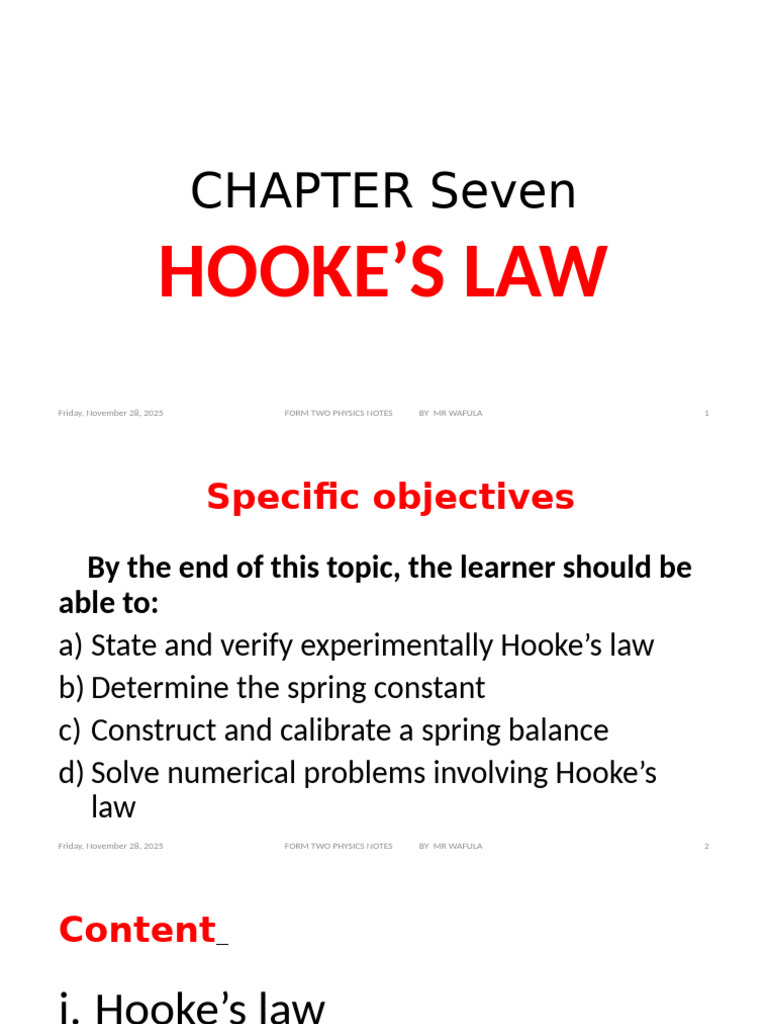 17 Hookes Law | PDF | Elasticity (Physics) | Force