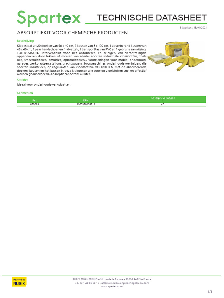 Datasheet Spilkit Spartex | PDF