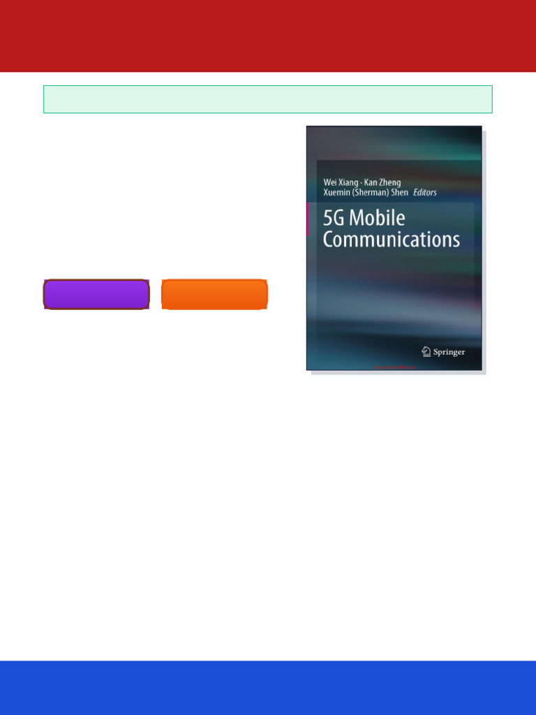 5G Mobile Communications 1st Edition by Wei Xiang, Kan Zheng, Xuemin Sherman Shen ISBN ...