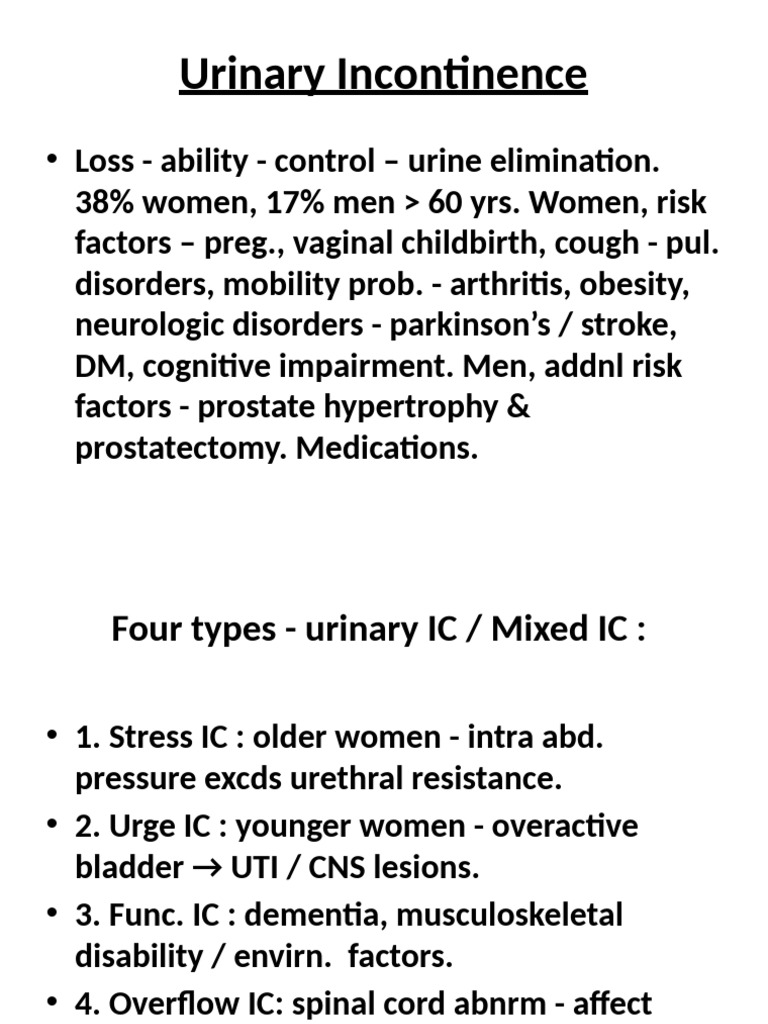 Urinary Incontinence | PDF