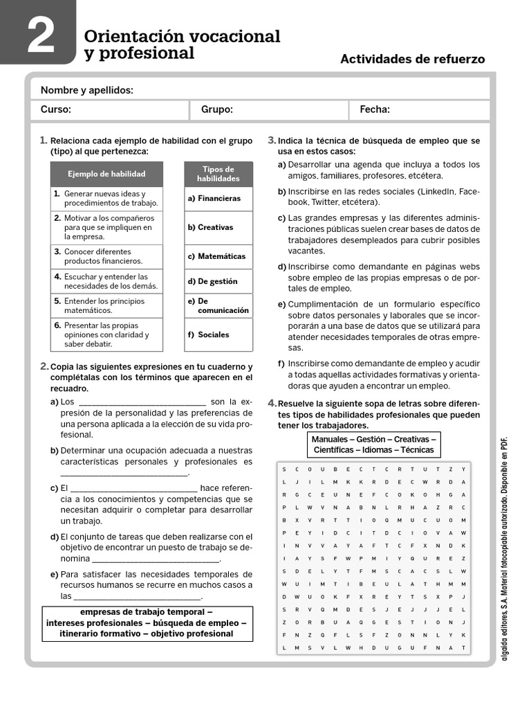 u02_actividades_refuerzo | PDF | Empleo | Gestión de recursos humanos