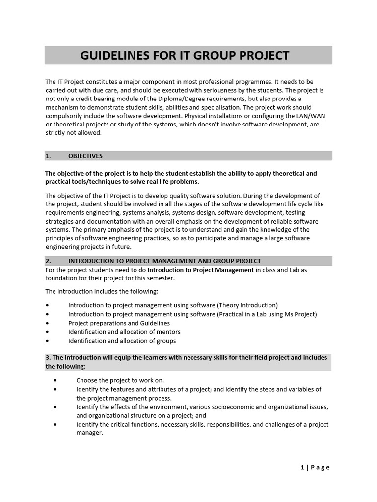 Guidelines For IT Group Project 2022 (Mid Year) | PDF | Computer ...