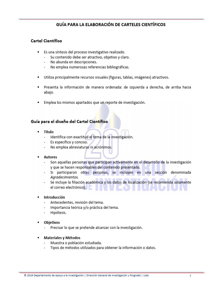 Guía para La Elaboración de Carteles Científicos | PDF | Science ...
