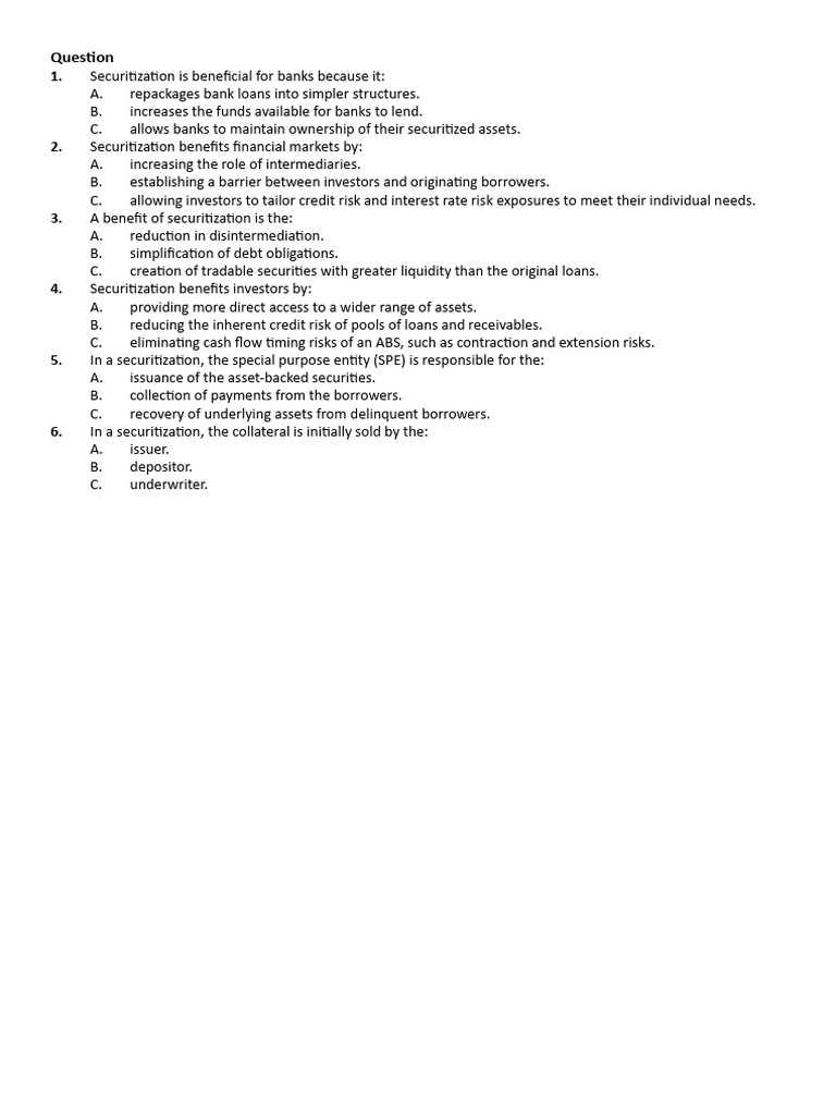 P-Introduction To Asset Backed Securities-1 | PDF | Securitization ...