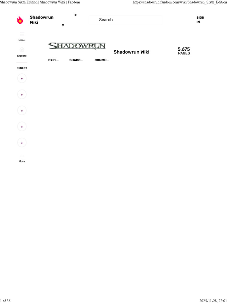Shadowrun Sixth Edition Shadowrun Wiki Fandom1 Pdf