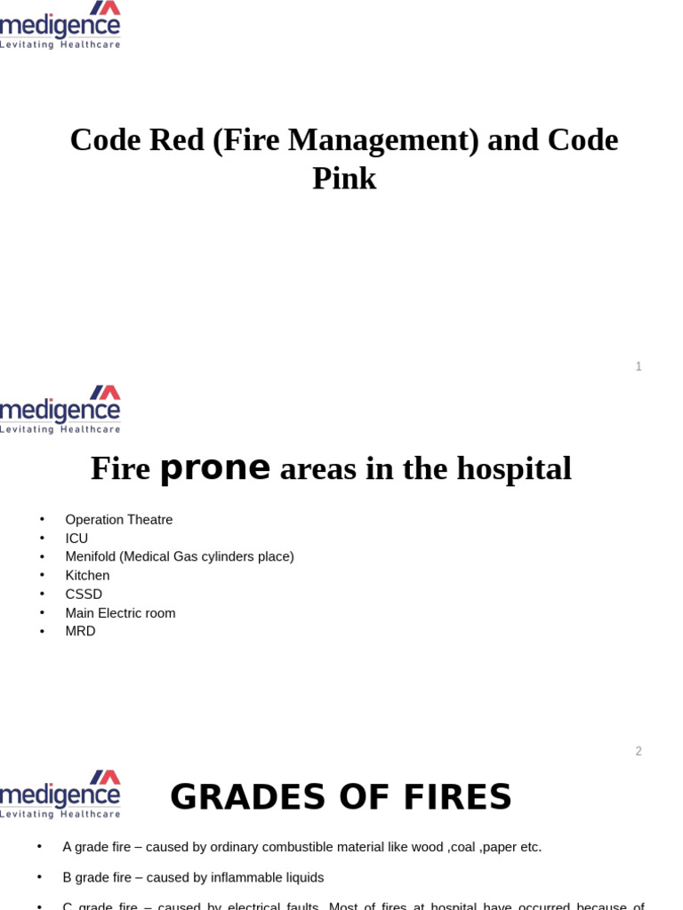 Fire Safety & Code Red and Code Pink | PDF | Fires | Fire Safety