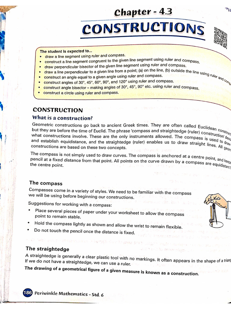 Periwinkle Mathematics Class 6 Chapter 4.3 Constructions | PDF