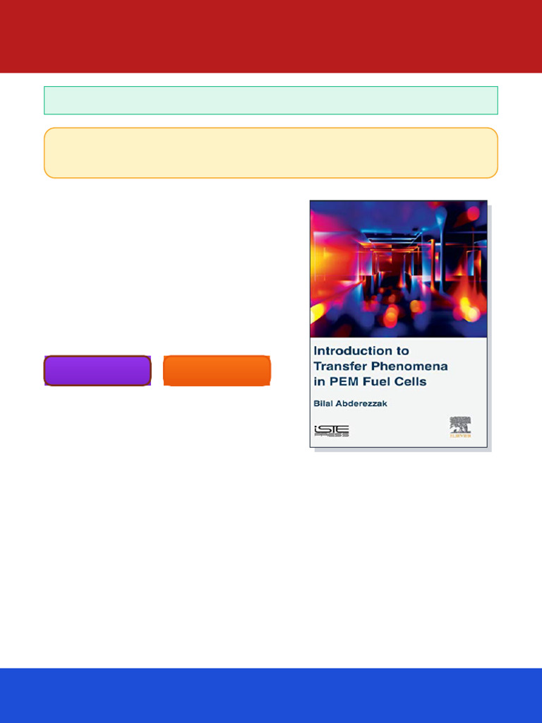 Introduction to Transfer Phenomena in PEM Fuel Cells 1st Edition Bilal ...