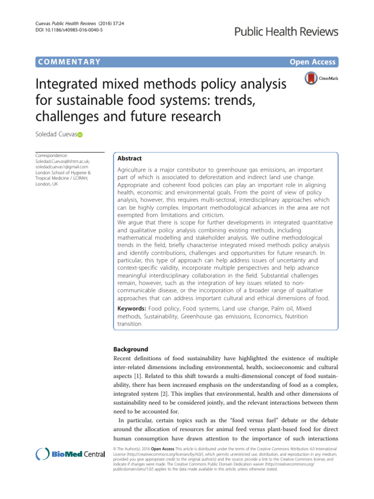 Integrated Mixed Methods Policy Analysis | PDF | Methodology | Life ...
