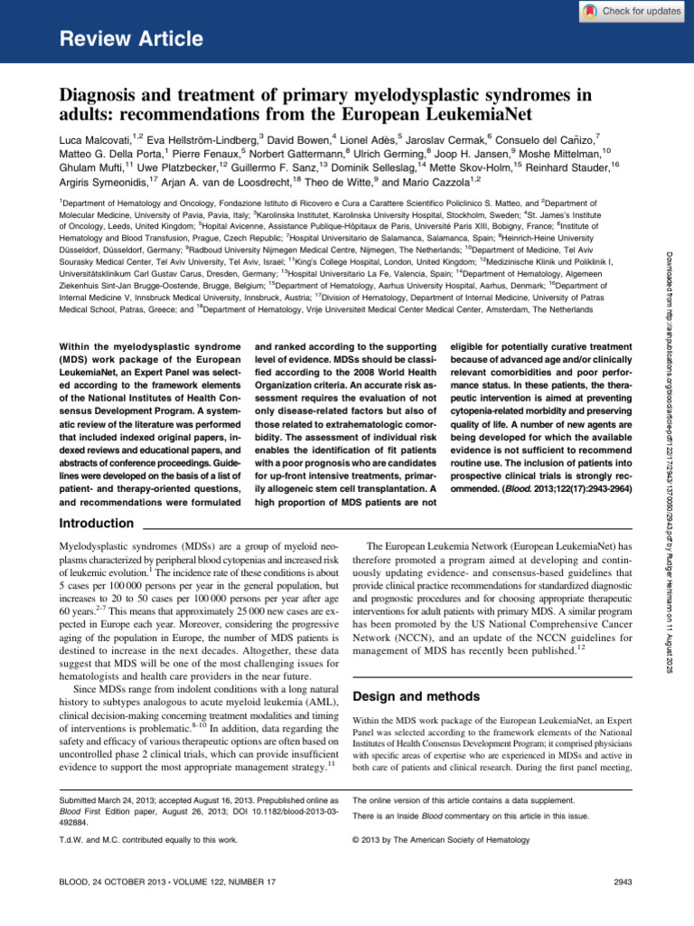 ELN Malcovati_ L. et al (2013). Diagnosis and treatment of primary ...