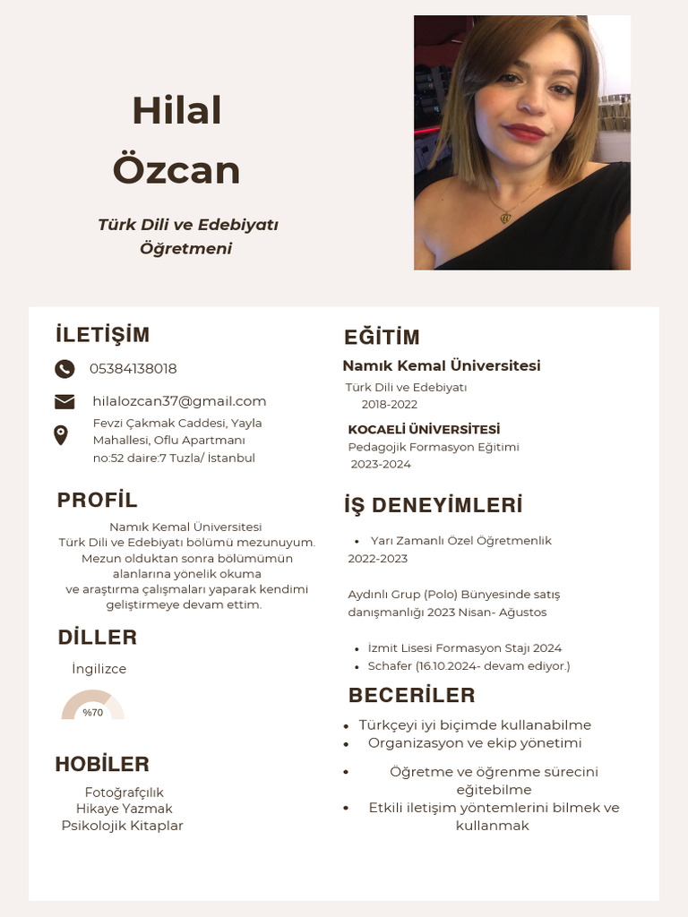 Hilal Özcan CV Güncel | PDF