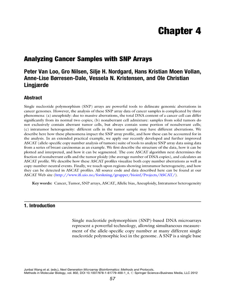 Analyzing Cancer Samples With SNP Arrays | PDF | Genotype | Zygosity