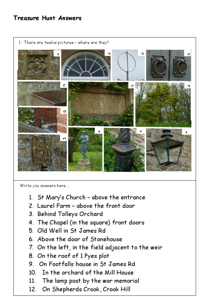 Treasure Hunt Answers | PDF