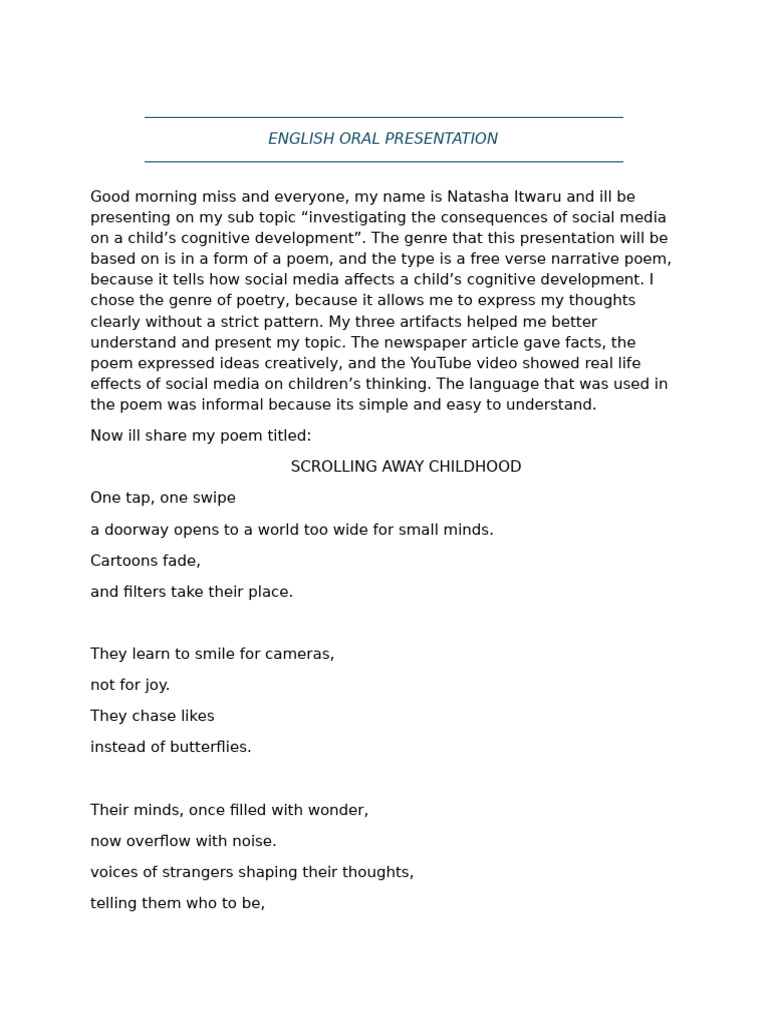 Social Media's Impact on Child Development | PDF