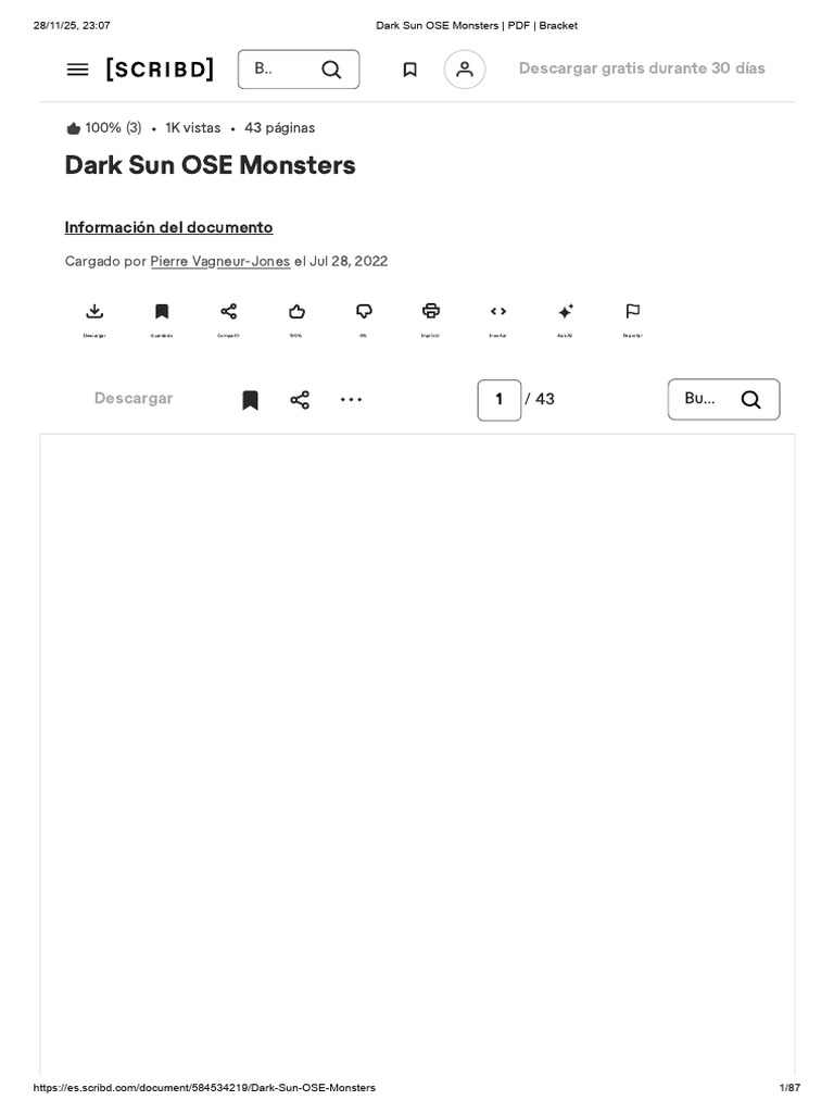 Dark Sun OSE Monsters - PDF - Bracket | PDF