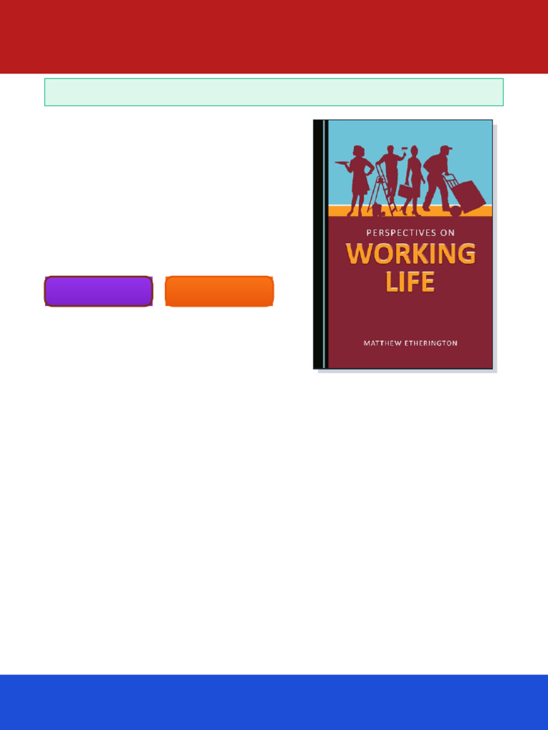 Perspectives on Working Life 1st Edition Matthew Etherington ebook ...