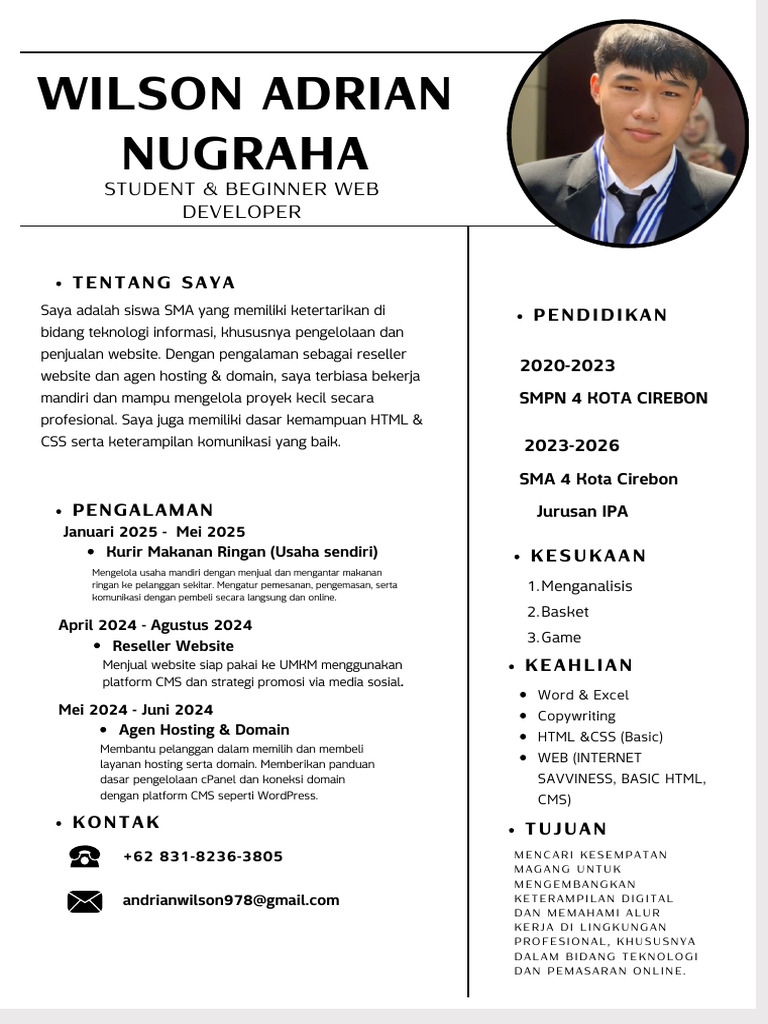 Cv Wilson Adrian Nugraha | PDF