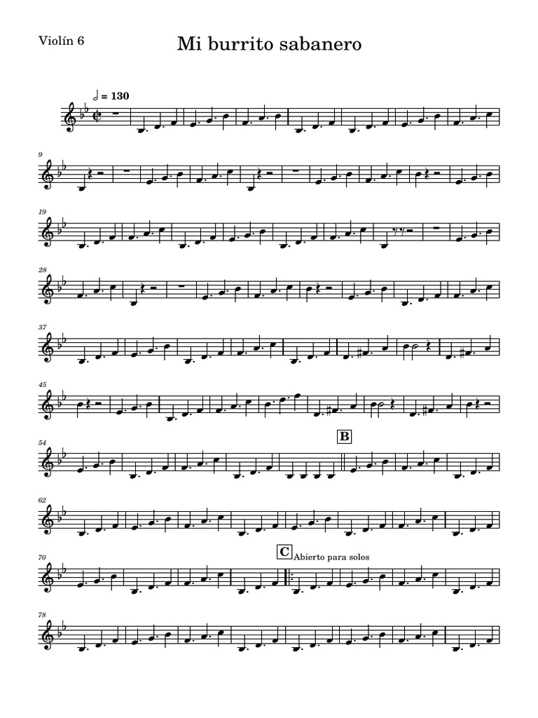 Mi Burrito Sabanero-Violín - 6 | PDF