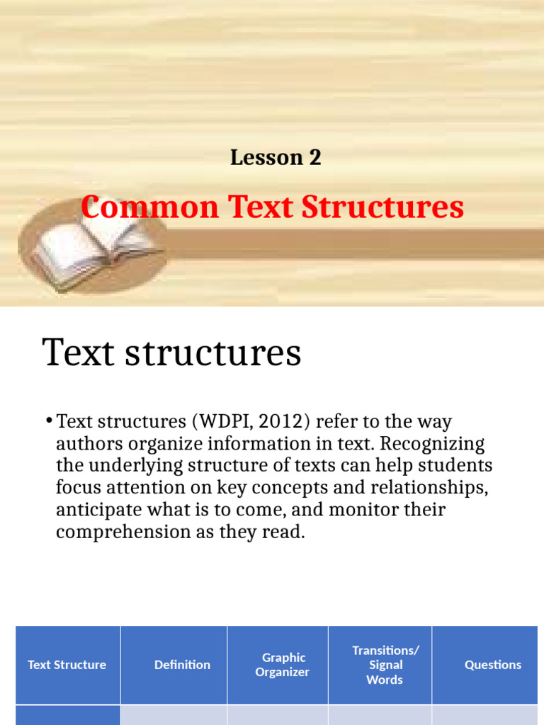 PPT-WEEK-2-TEXT-STRUCTURES | PDF | Narrative | Reason
