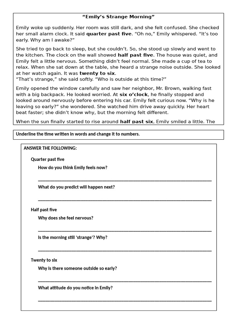 Worksheet The Time | PDF