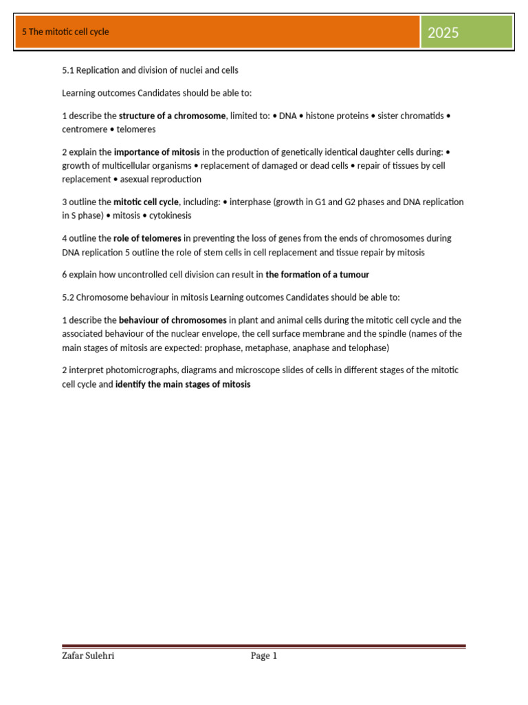 5 The Mitotic Cell Cycle | PDF | Mitosis | Cell Cycle