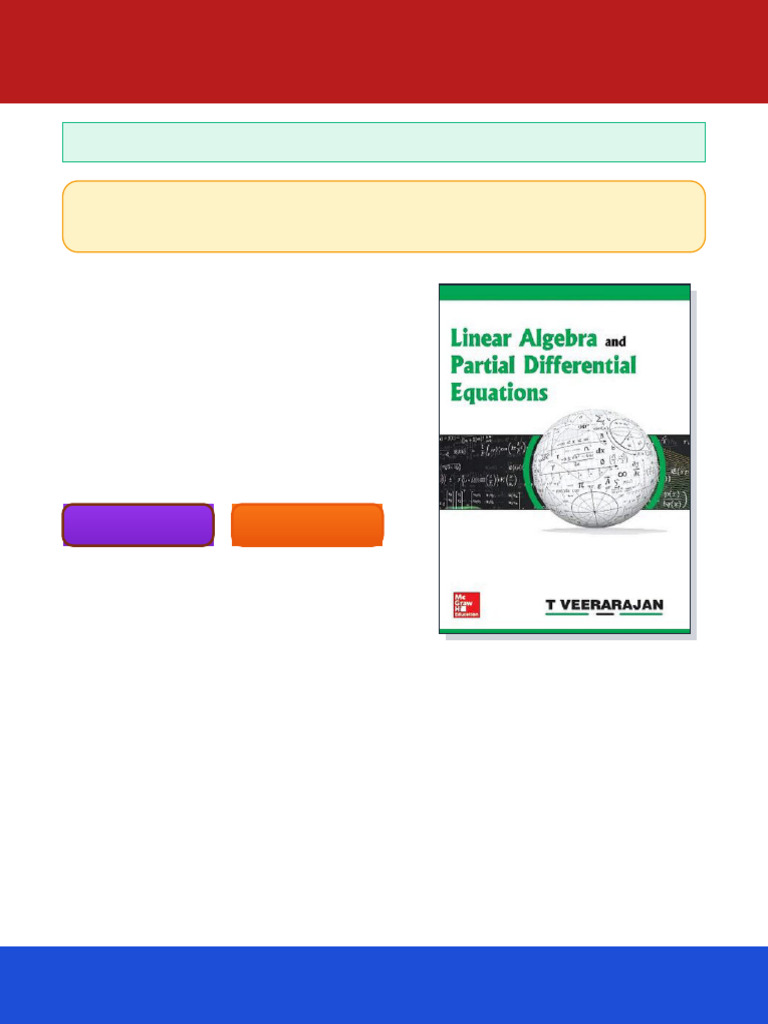 Linear Algebra and Partial Differential Equations T Veerarajan ebook ...