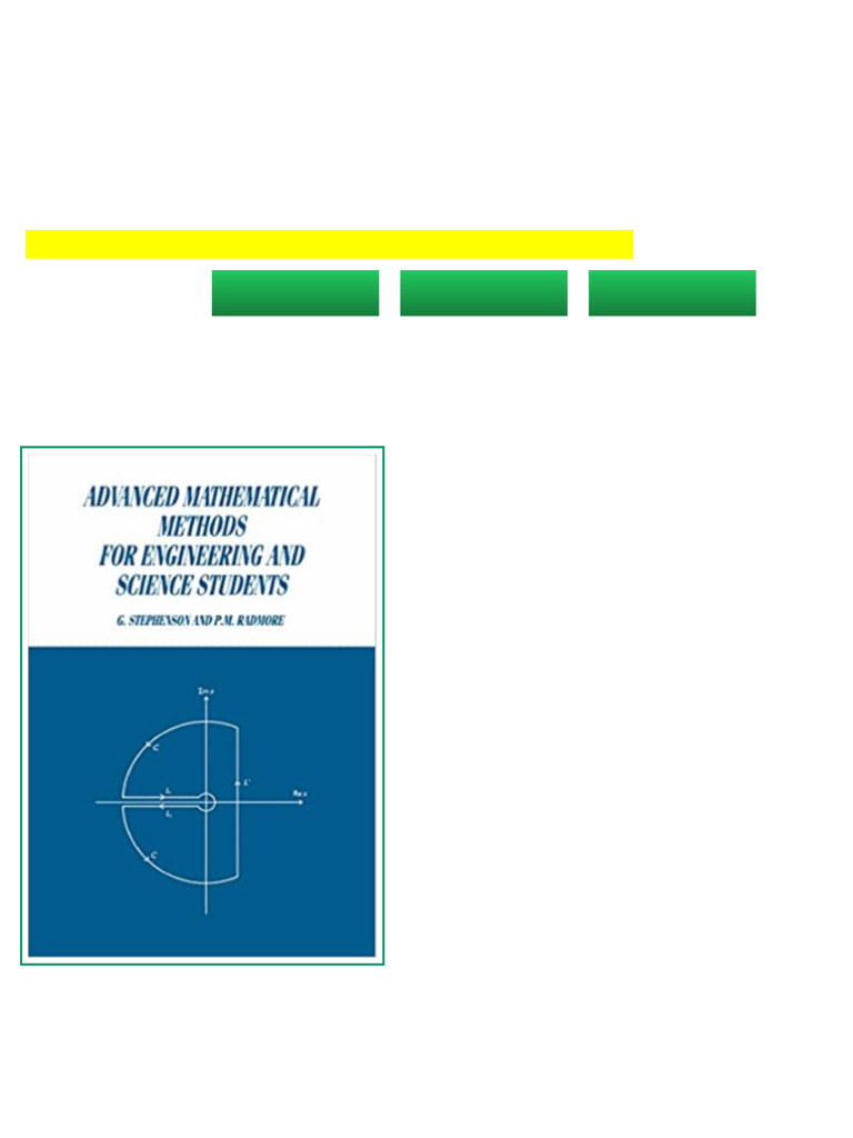 Advanced Mathematical Methods for Engineering and Science Students by G ...