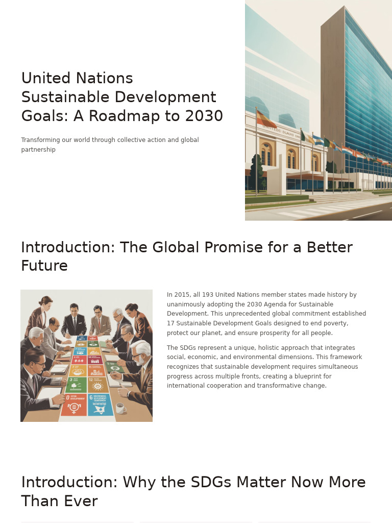 UN Sustainable Development Goals 2030 | PDF | Climate Resilience ...