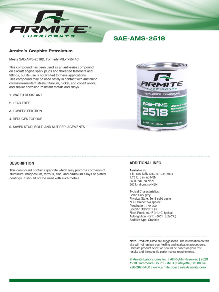 Armite Spec Sheets Sae Ams 2518 | PDF | Corrosion | Metals