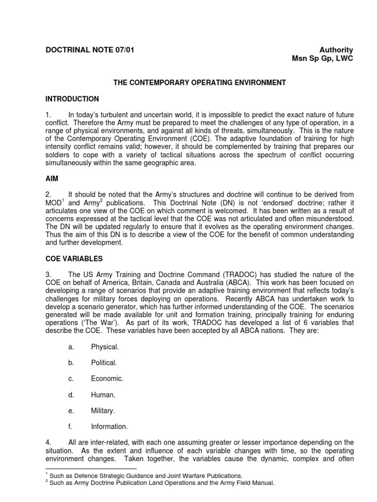Doctrinal Note 07/01 Authority MSN SP GP, LWC: The Contemporary ...