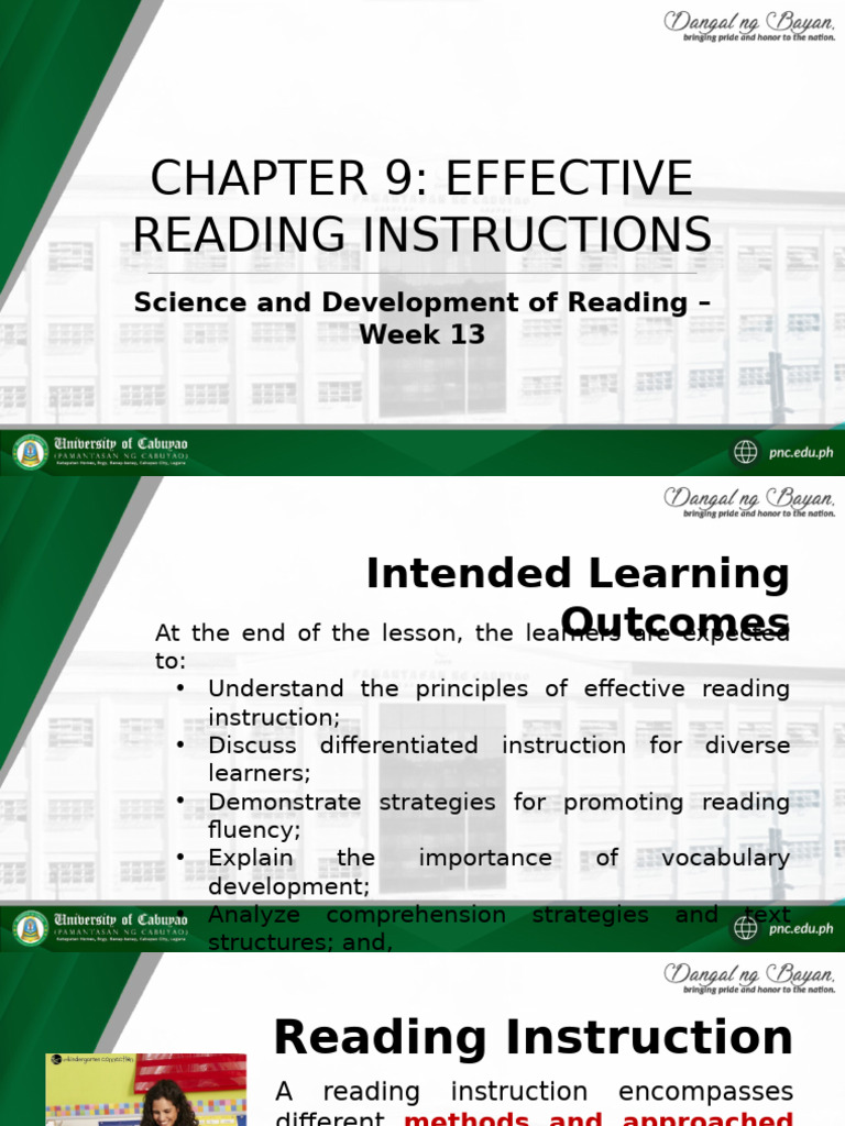 READ100 Week 13 Effective Reading Instruction 1 | PDF | Phonics ...