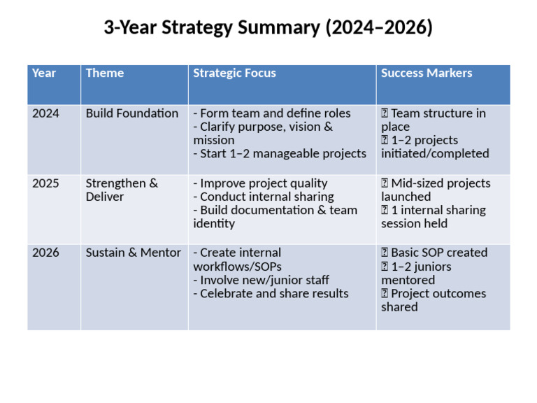 3 Year Strategy Summary | PDF