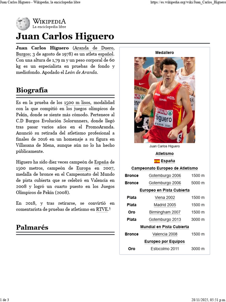 Juan Carlos Higuero - Wikipedia, la enciclopedia libre | PDF | Deportes ...