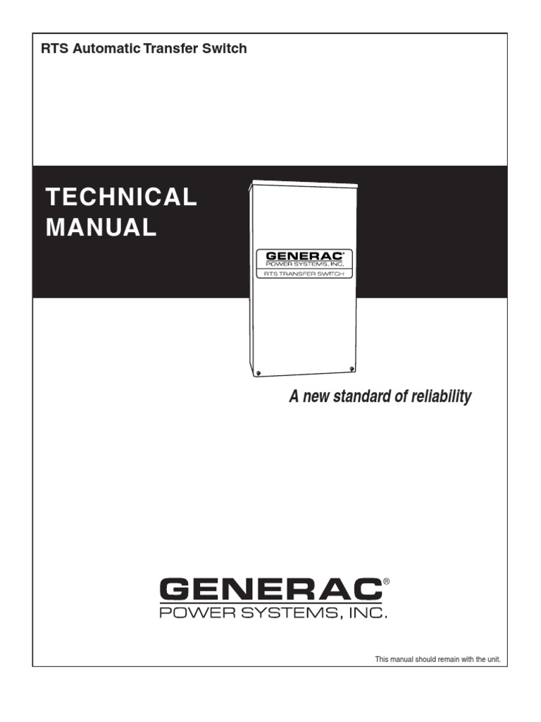 RTS Automatic Transfer Switch | PDF | Switch | Electrical Wiring