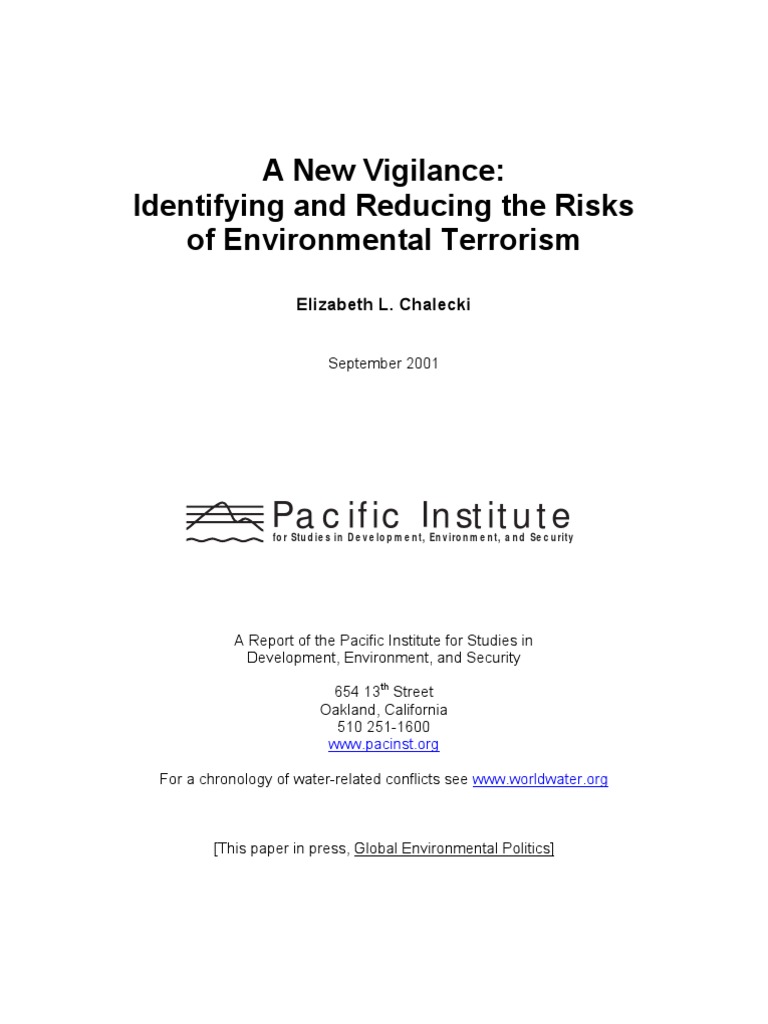 Environmental Terrorism Final | PDF | Politics