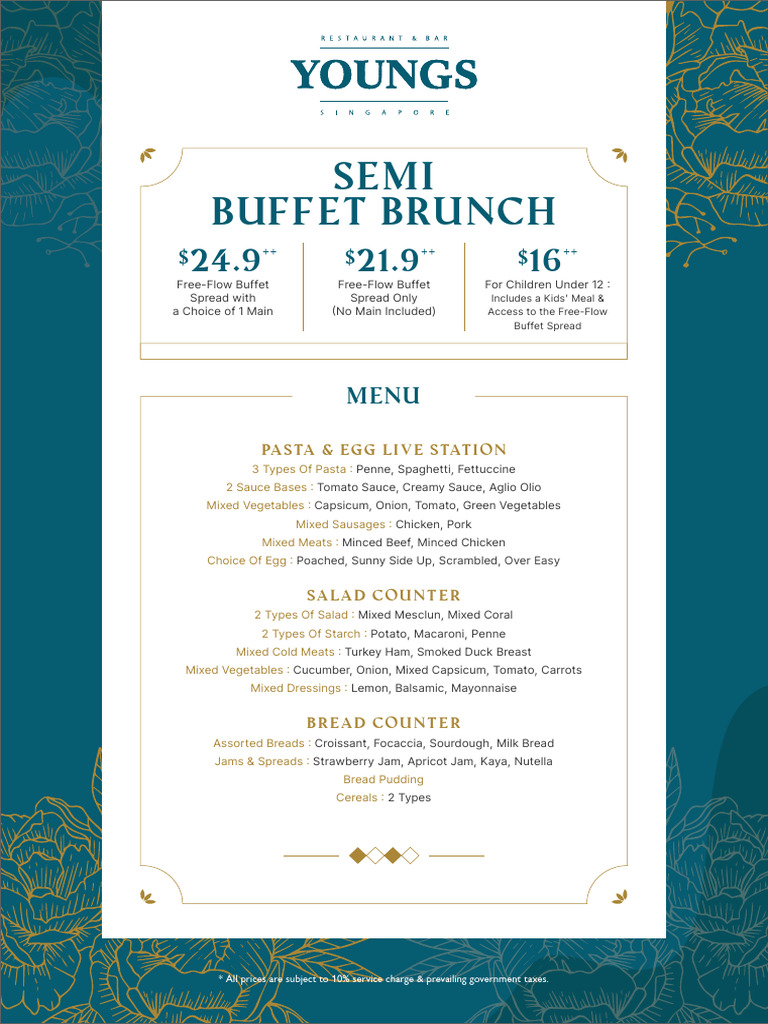 Semi Buffet Brunch Menu Options | PDF | Sauce | Italian Cuisine