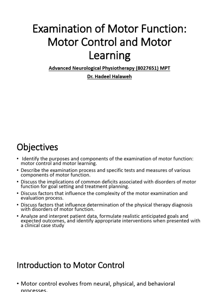 Motor Control | PDF | Motor Control | Dystonia