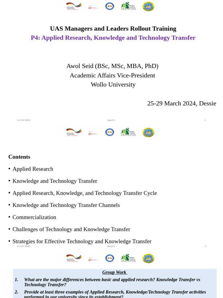 Applied Research P7appl 1 | PDF | Technology Transfer | Entrepreneurship