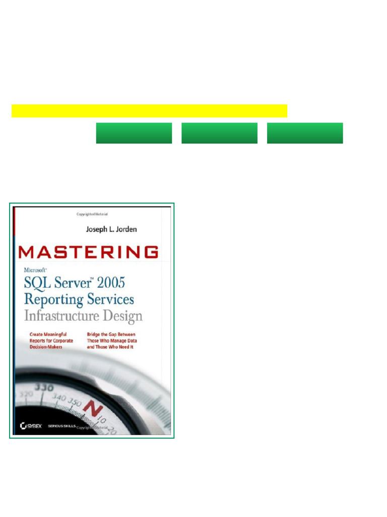 Mastering SQL Server 2005 Reporting Services Infrastructure Design 1st ...