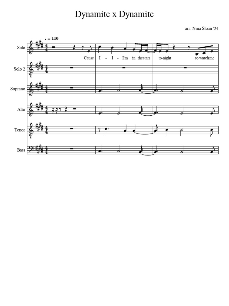 Dynamite x Dynamite | PDF | Vocal Music | Singing
