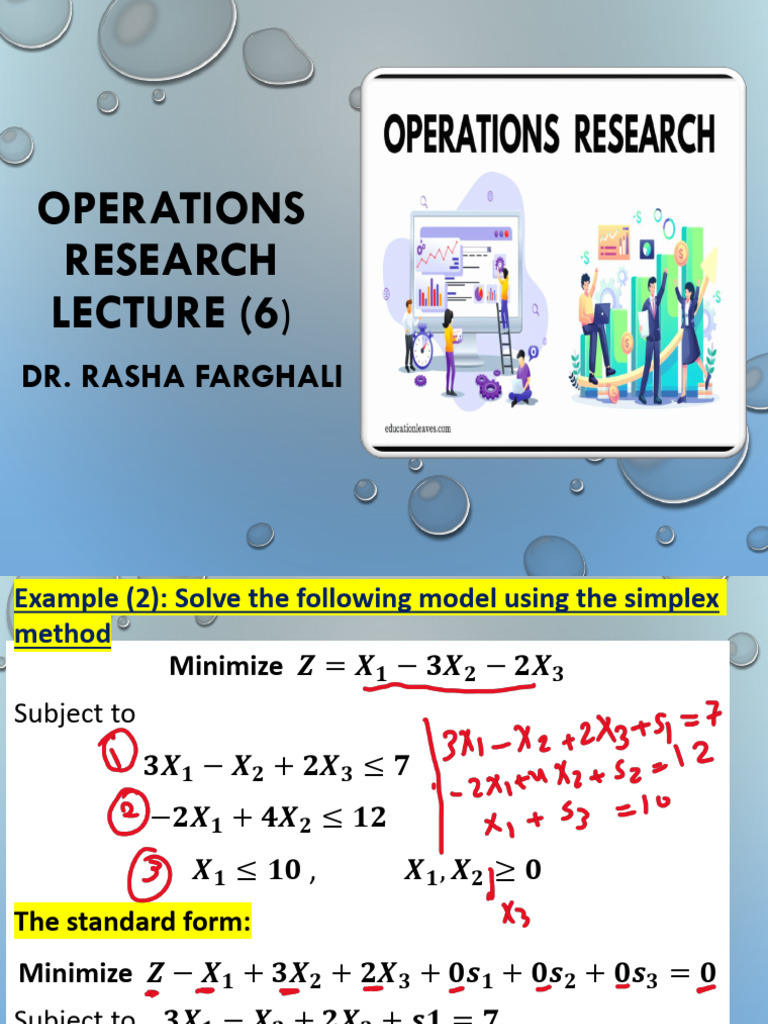 Lecture (6) The Simplex Method-Minimization-Group 4 | PDF | Computer ...