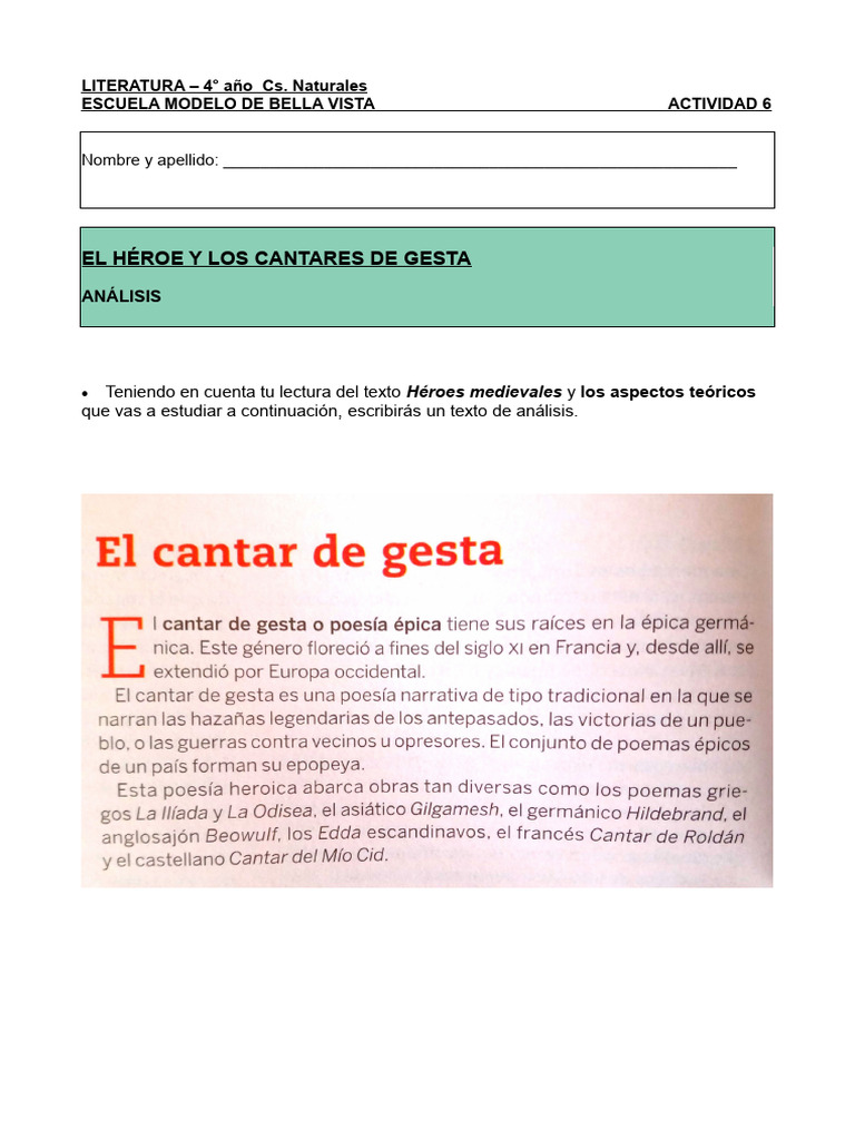 El Cantar de Gesta | PDF