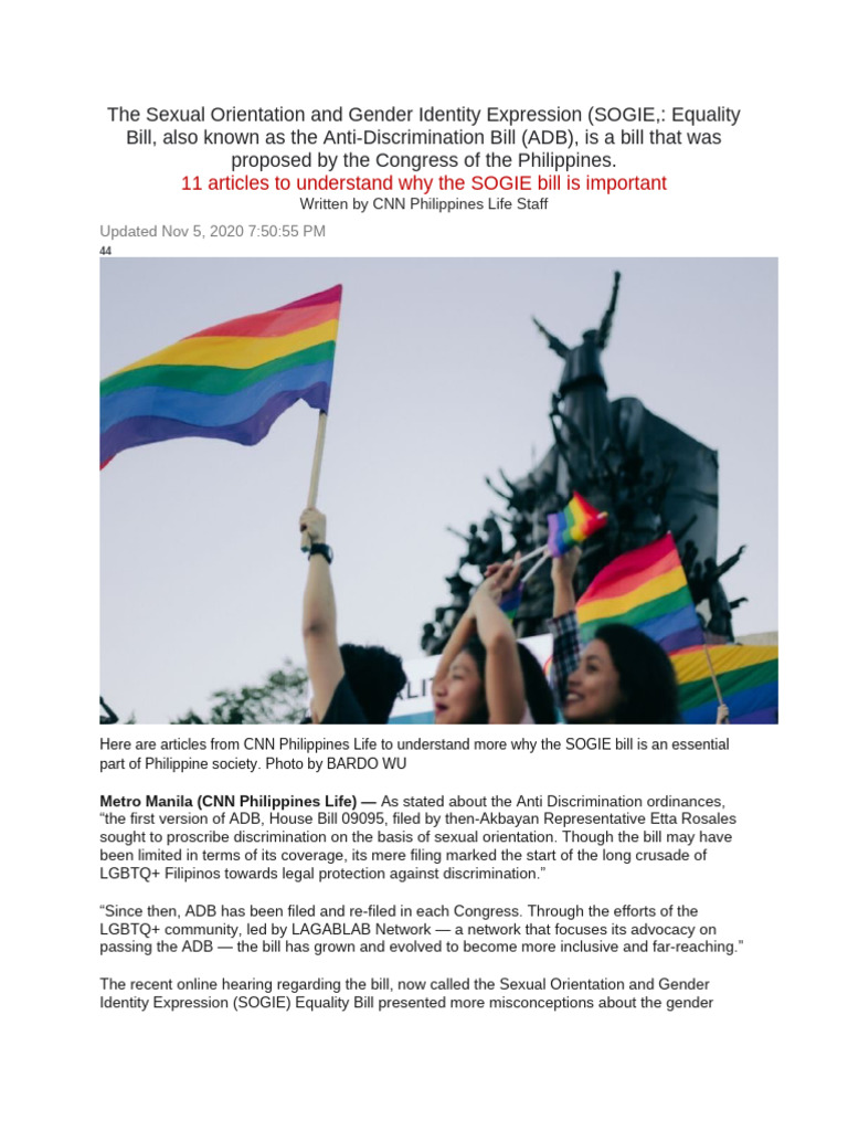 SOGIE - The Sexual Orientation and Gender Identity Expression | PDF ...