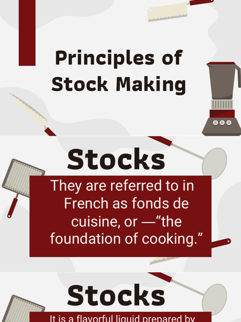 Essential Stock Making Techniques | PDF | Stock (Food) | Cooking