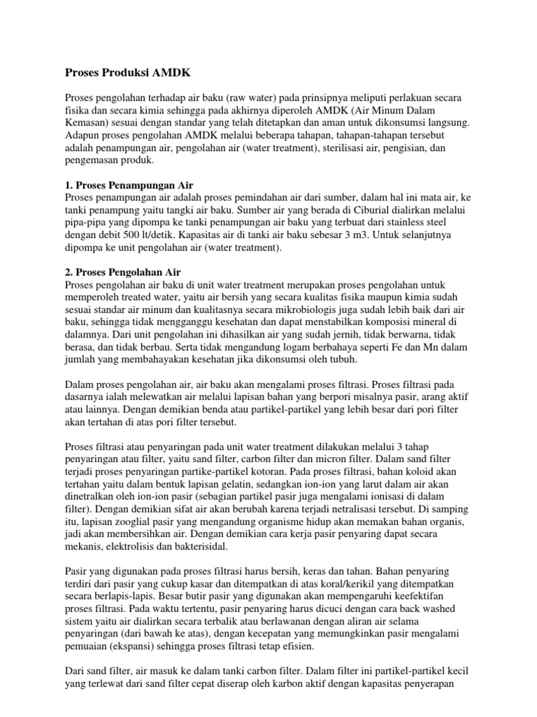 Proses Produksi AMDK | PDF